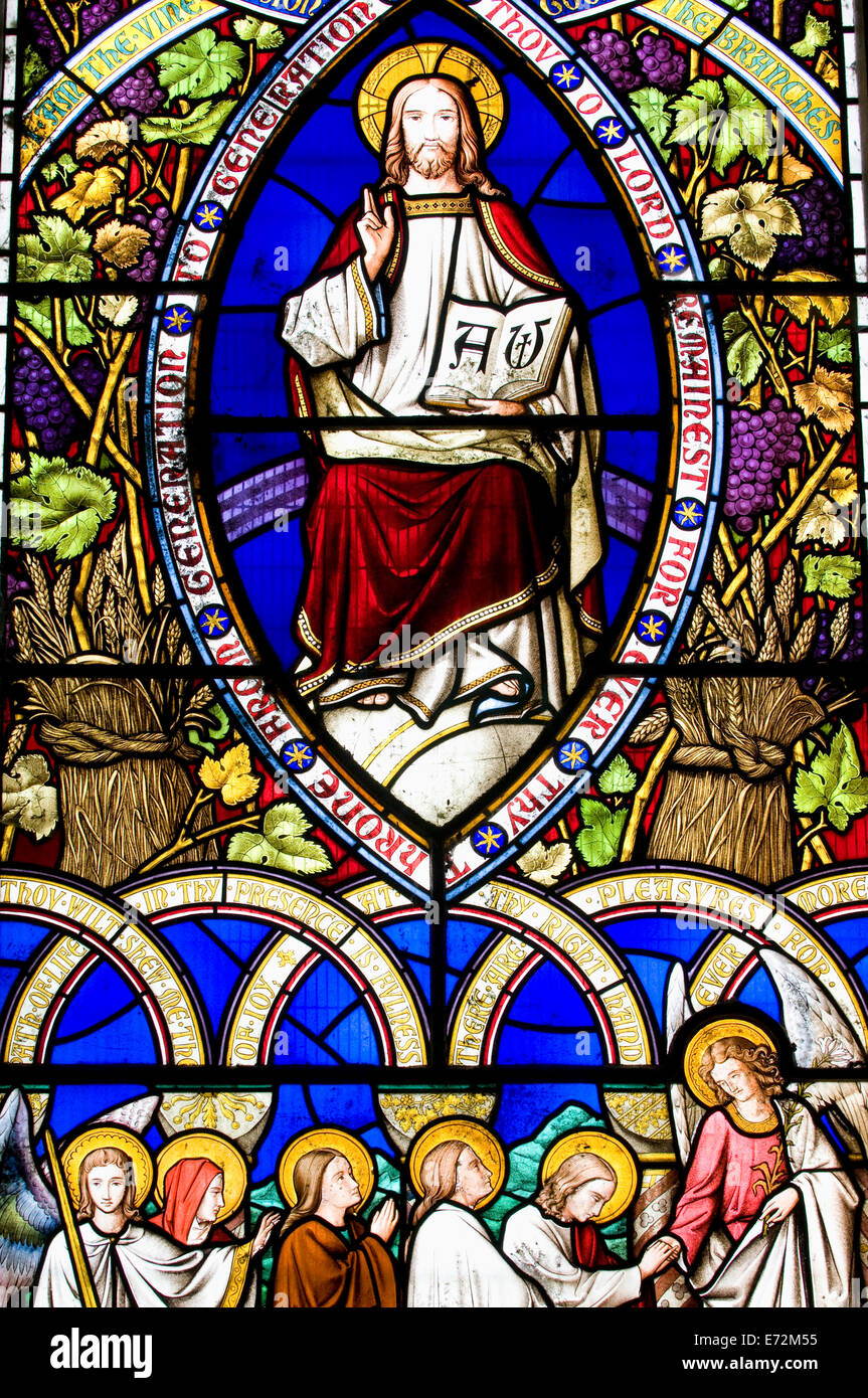 Christian Religious art stained glass Stock Photo - Alamy