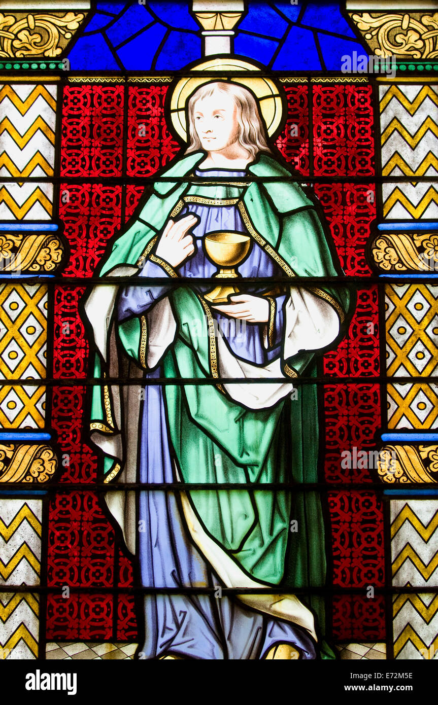 Christian Religious art stained glass Stock Photo - Alamy