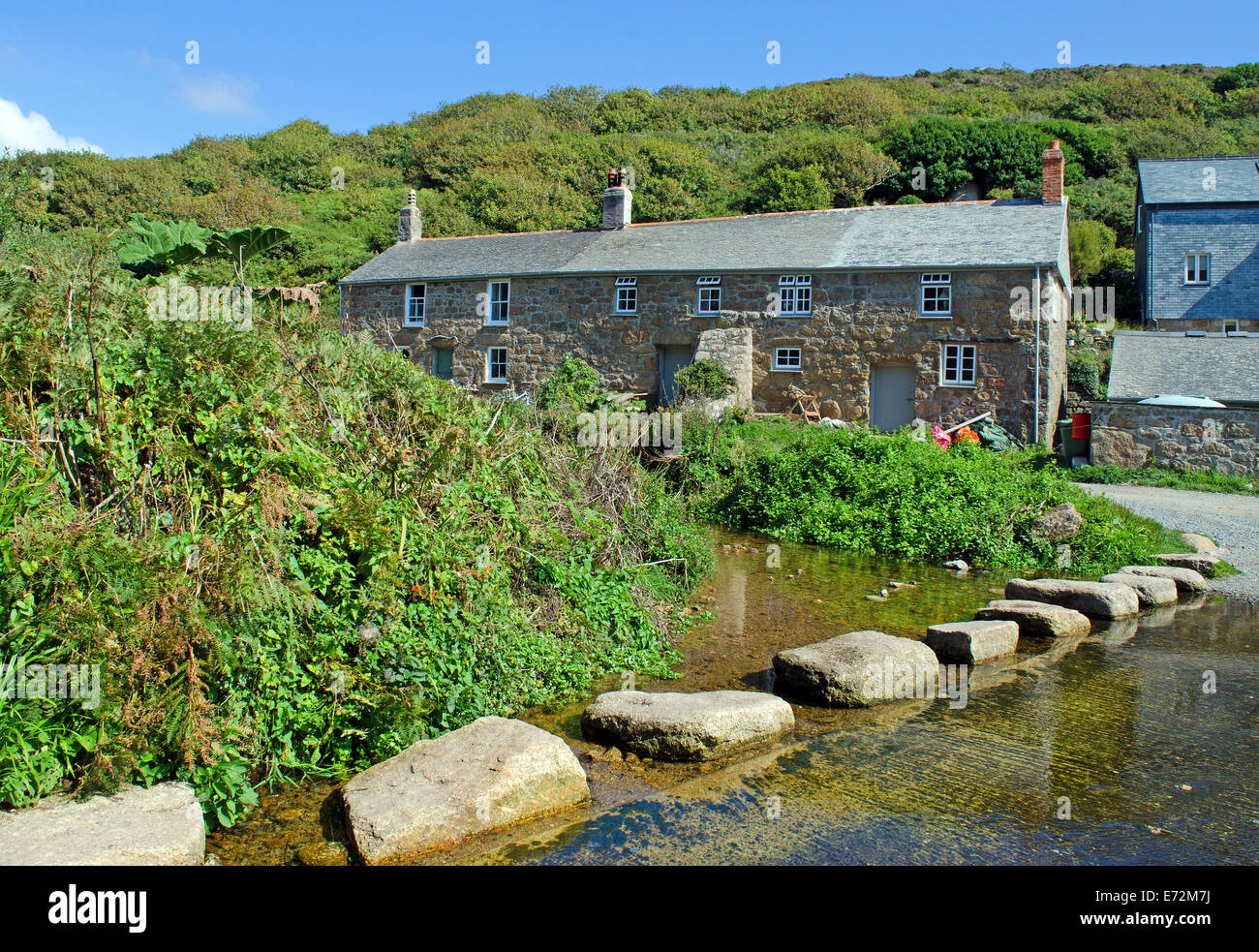 a row of old cottages at Penberth Cove in Cornwall, UK Stock Photo - Alamy