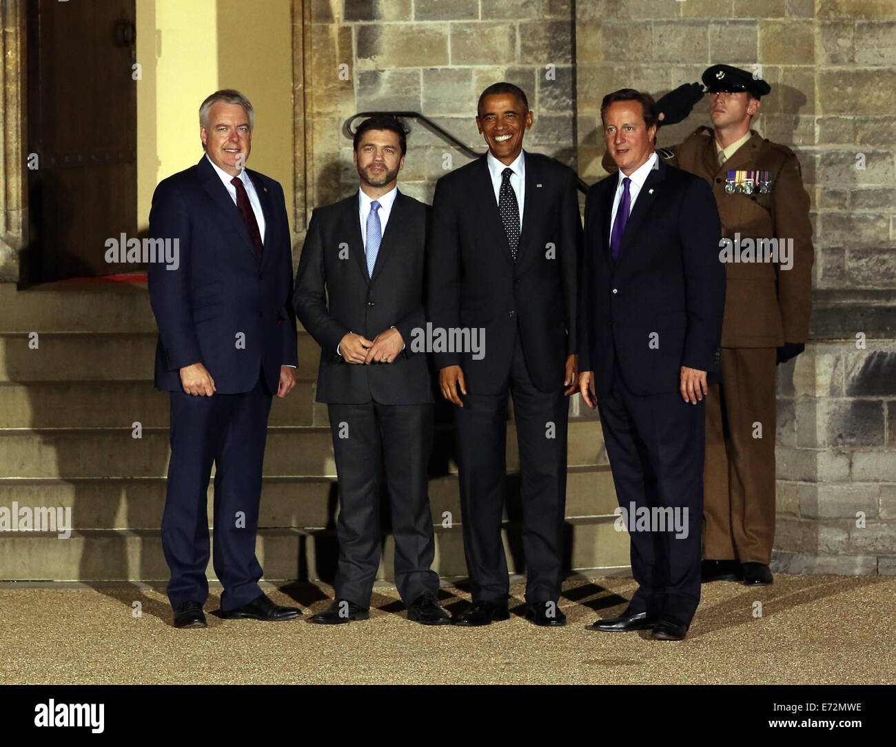 Cardiff, UK. 4th September, 2014. Pictured L-R: Wales First Minister ...
