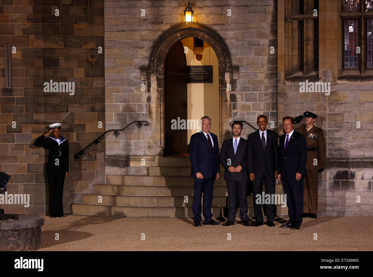 Cardiff, UK. 4th September, 2014. Pictured L-R: Wales First Minister ...