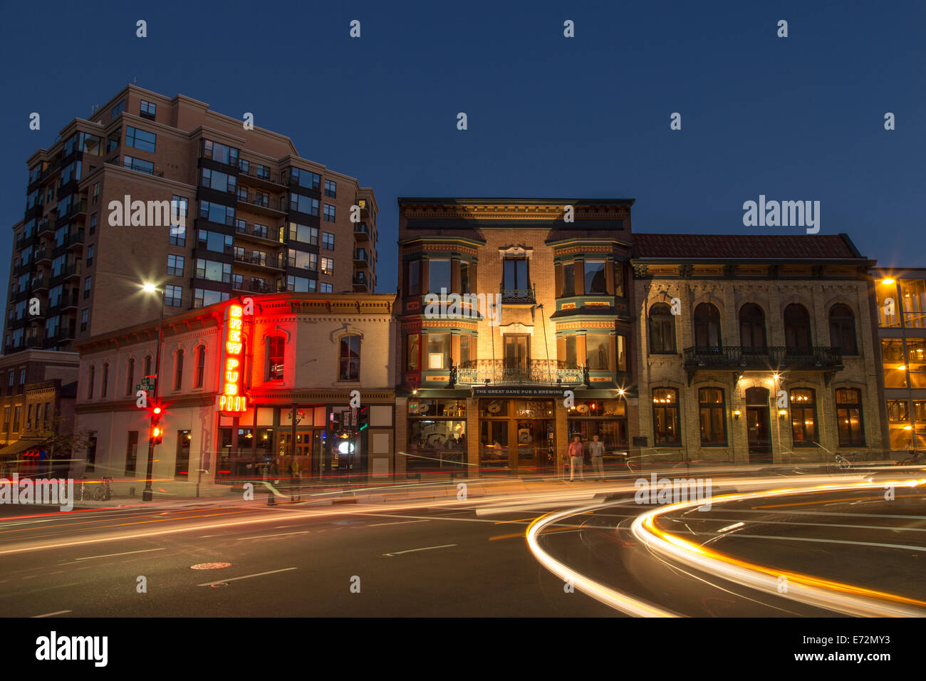 Downtown streets at dusk in Madison, Wisconsin, USA Stock Photo - Alamy
