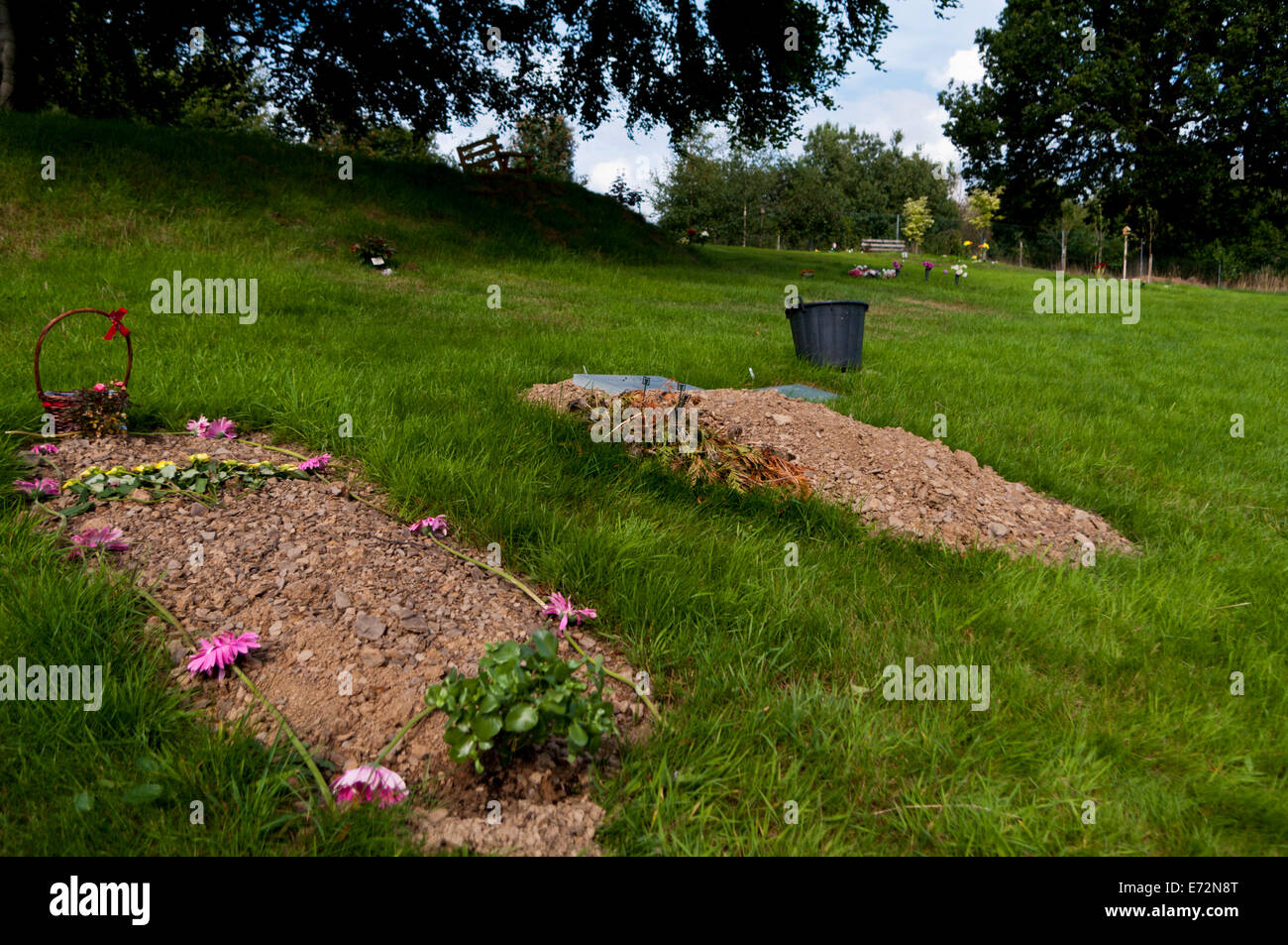 Graves in a natural burial ground Stock Photo - Alamy