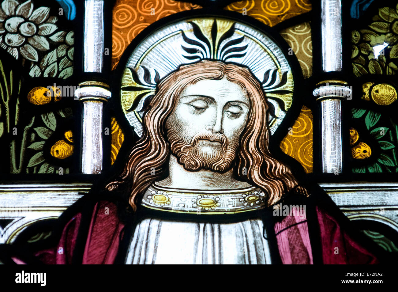 Christian Religious art stained glass Stock Photo - Alamy