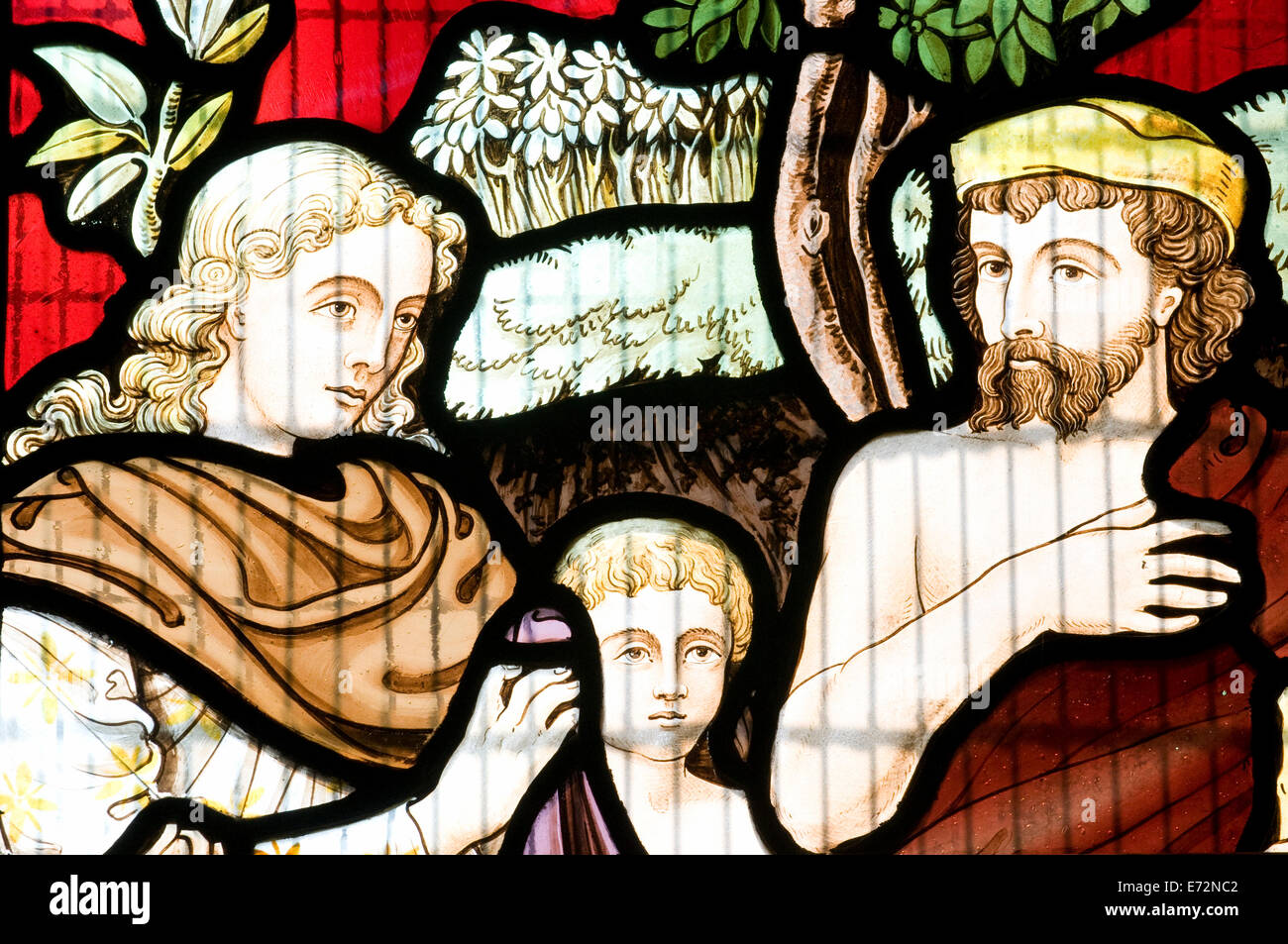 Christian Religious art stained glass Stock Photo - Alamy