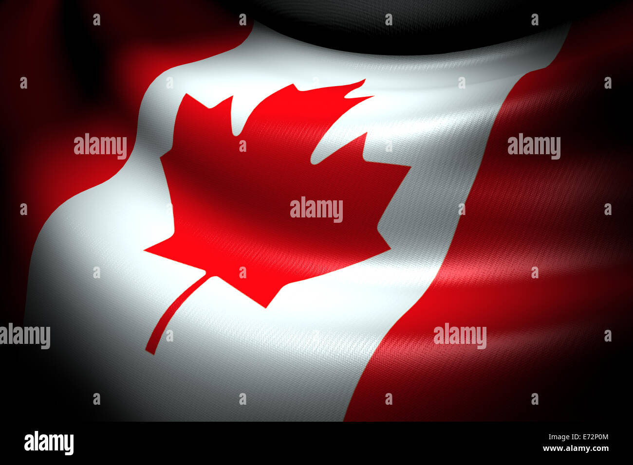 Flag of Canada in the dark with brightness spot Stock Photo - Alamy