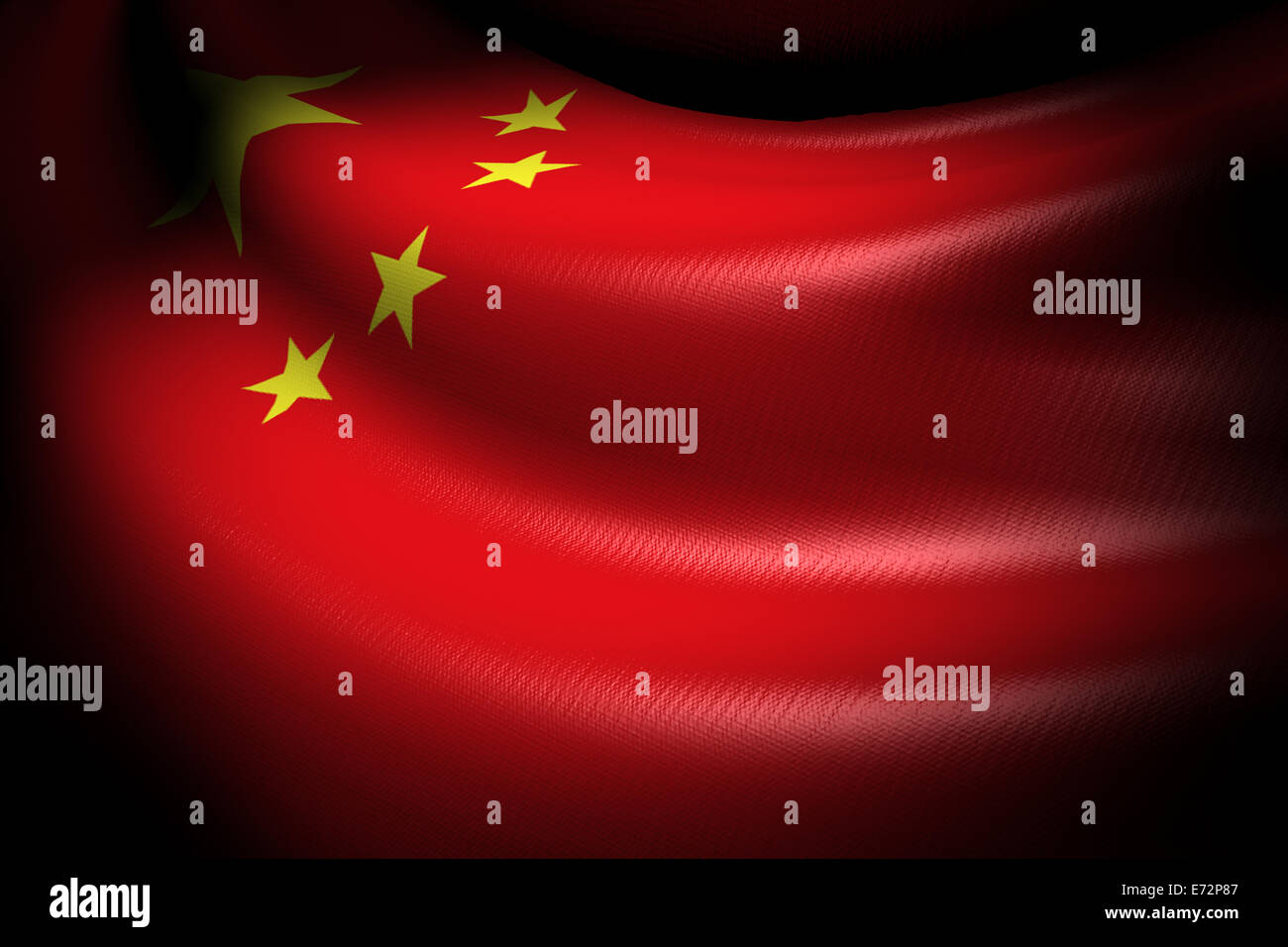 Flag of China in the dark with brightness spot Stock Photo - Alamy