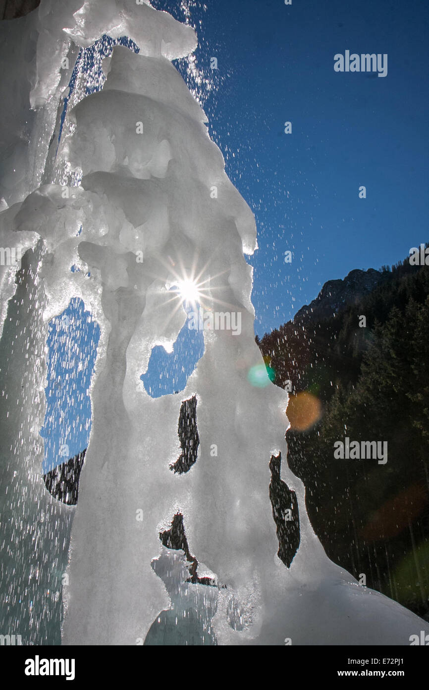 waterfall of ice that melts in the spring Stock Photo - Alamy