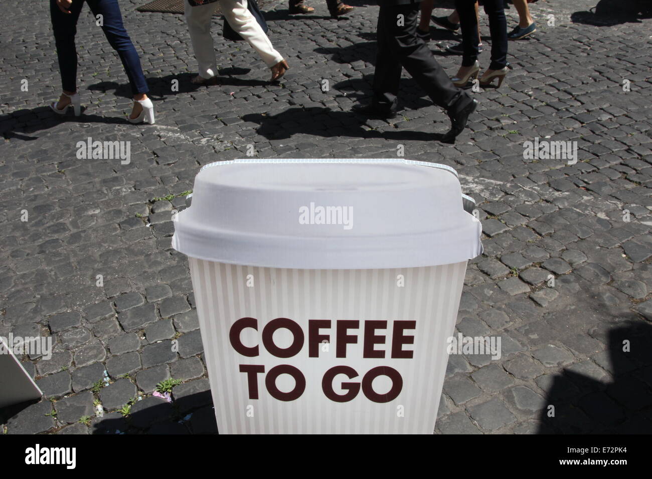 coffee to go sign in street in rome italy Stock Photo - Alamy