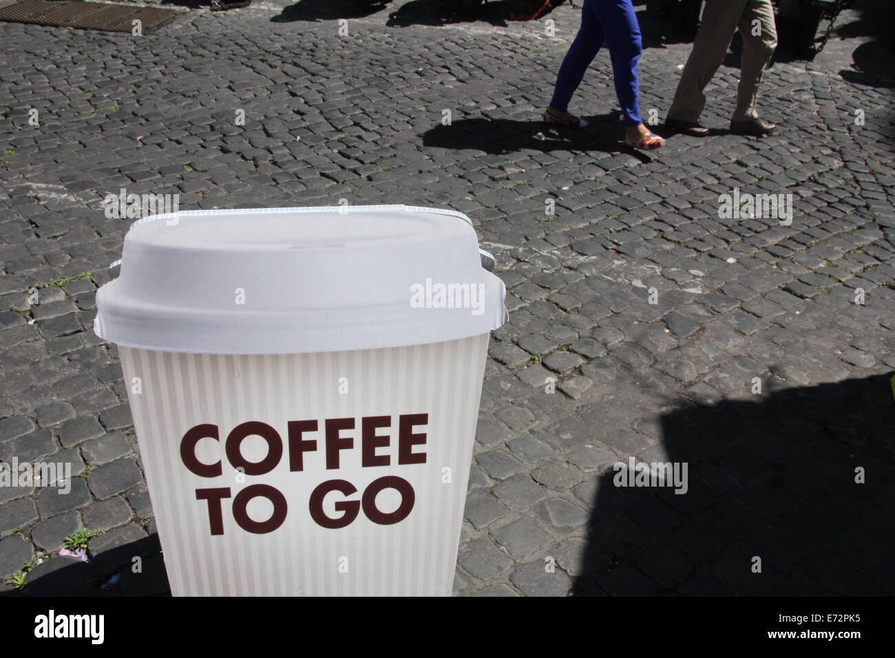 coffee to go sign in street in rome italy Stock Photo - Alamy