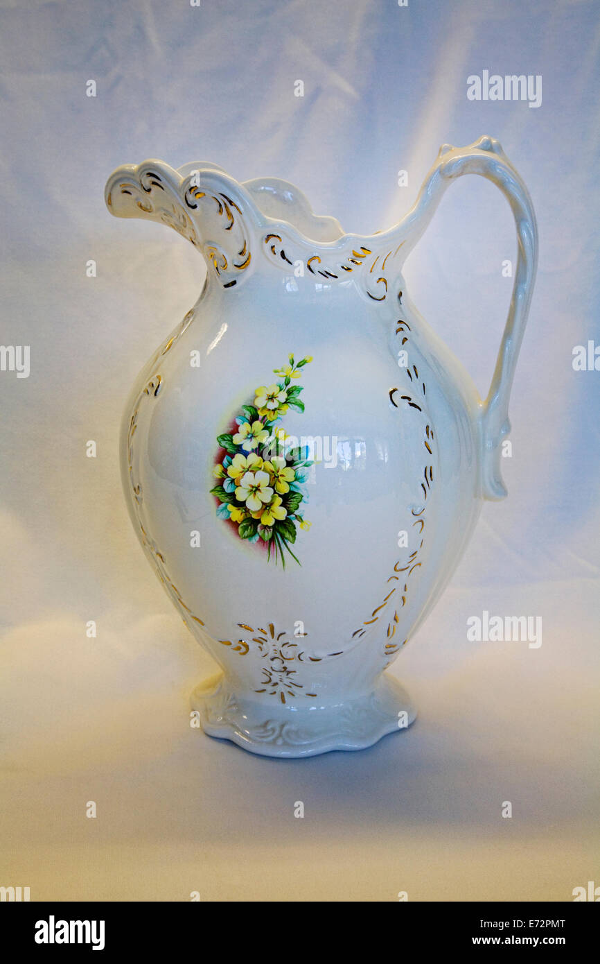 A beautiful porcelain pitcher from the early 20th century Stock Photo ...