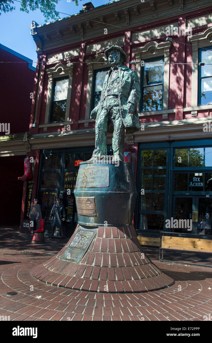 Statue of John Gassy Jack Deighton, Gastown, Vancouver Stock Photo - Alamy
