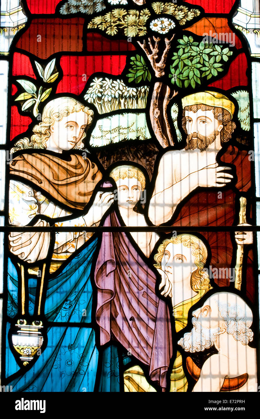 Christian Religious art stained glass Stock Photo - Alamy