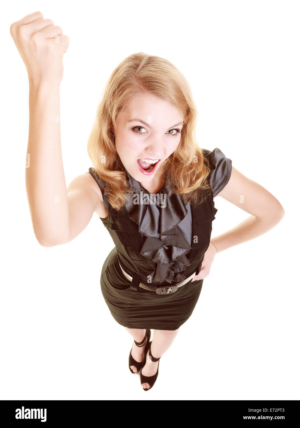 Negative emotions. Angry mad businesswoman crazy boss furious woman ...