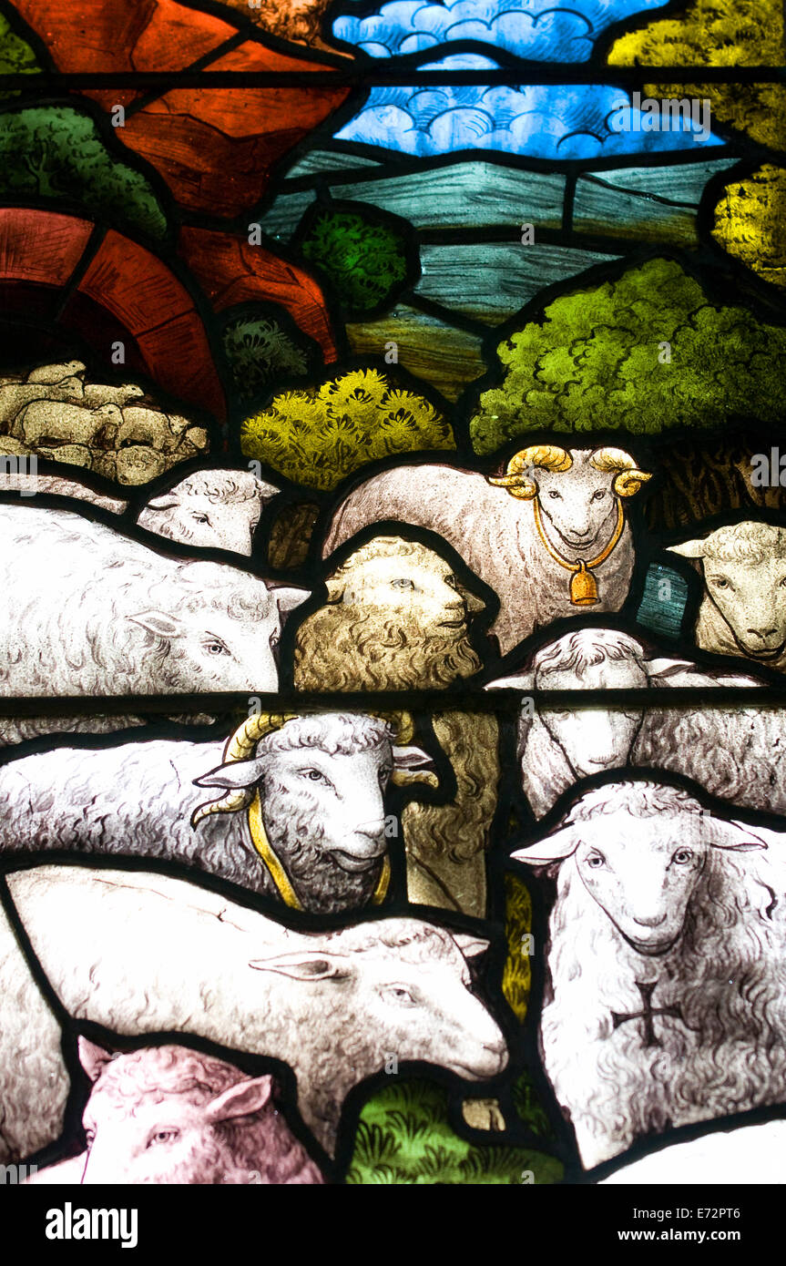 Christian Religious art stained glass Stock Photo - Alamy