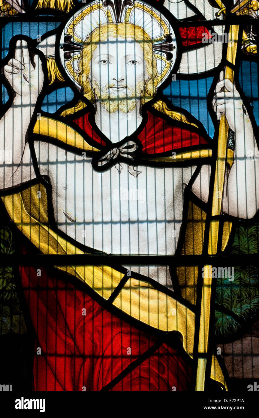 Christian Religious art stained glass Stock Photo - Alamy