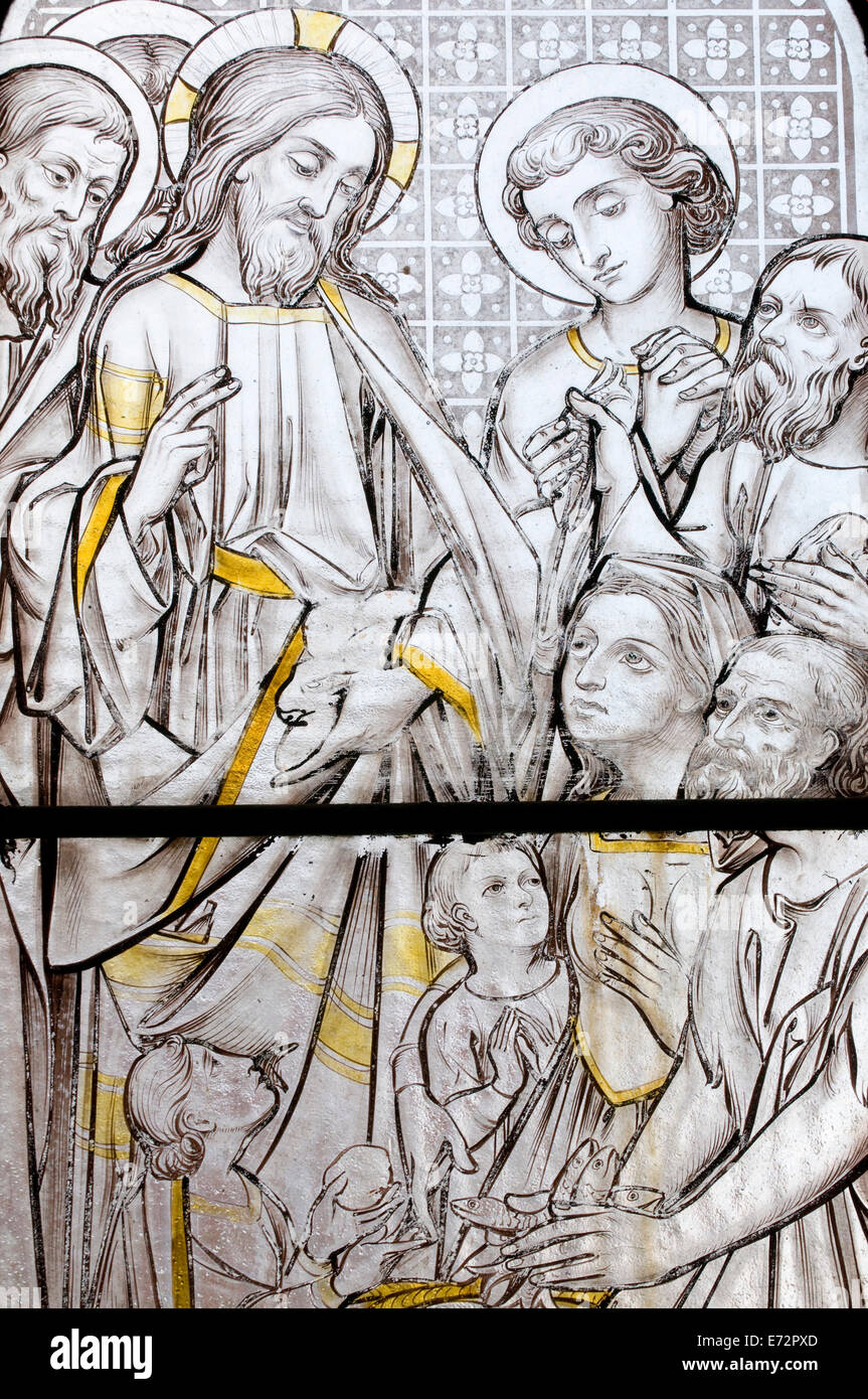 Christian Religious art stained glass Stock Photo - Alamy