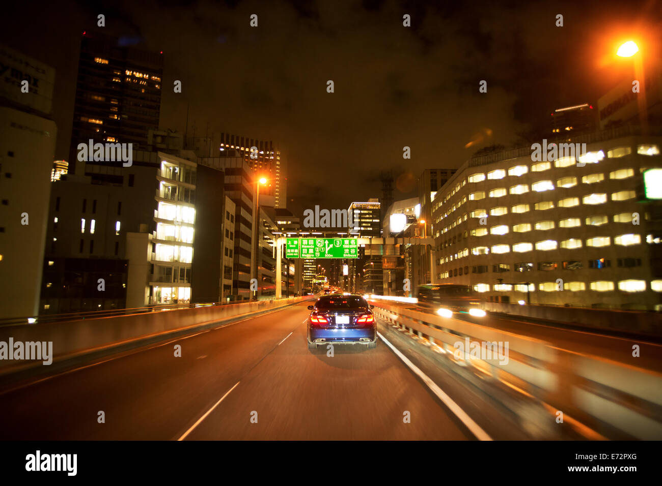 driving at night in Tokyo Stock Photo - Alamy