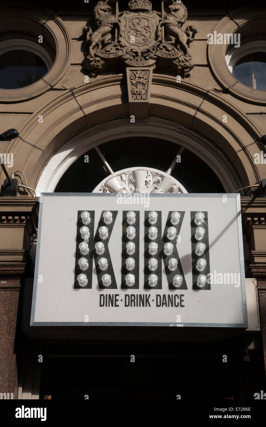 Kiki Club Sign, Canal Street, Manchester; England; UK Stock Photo - Alamy