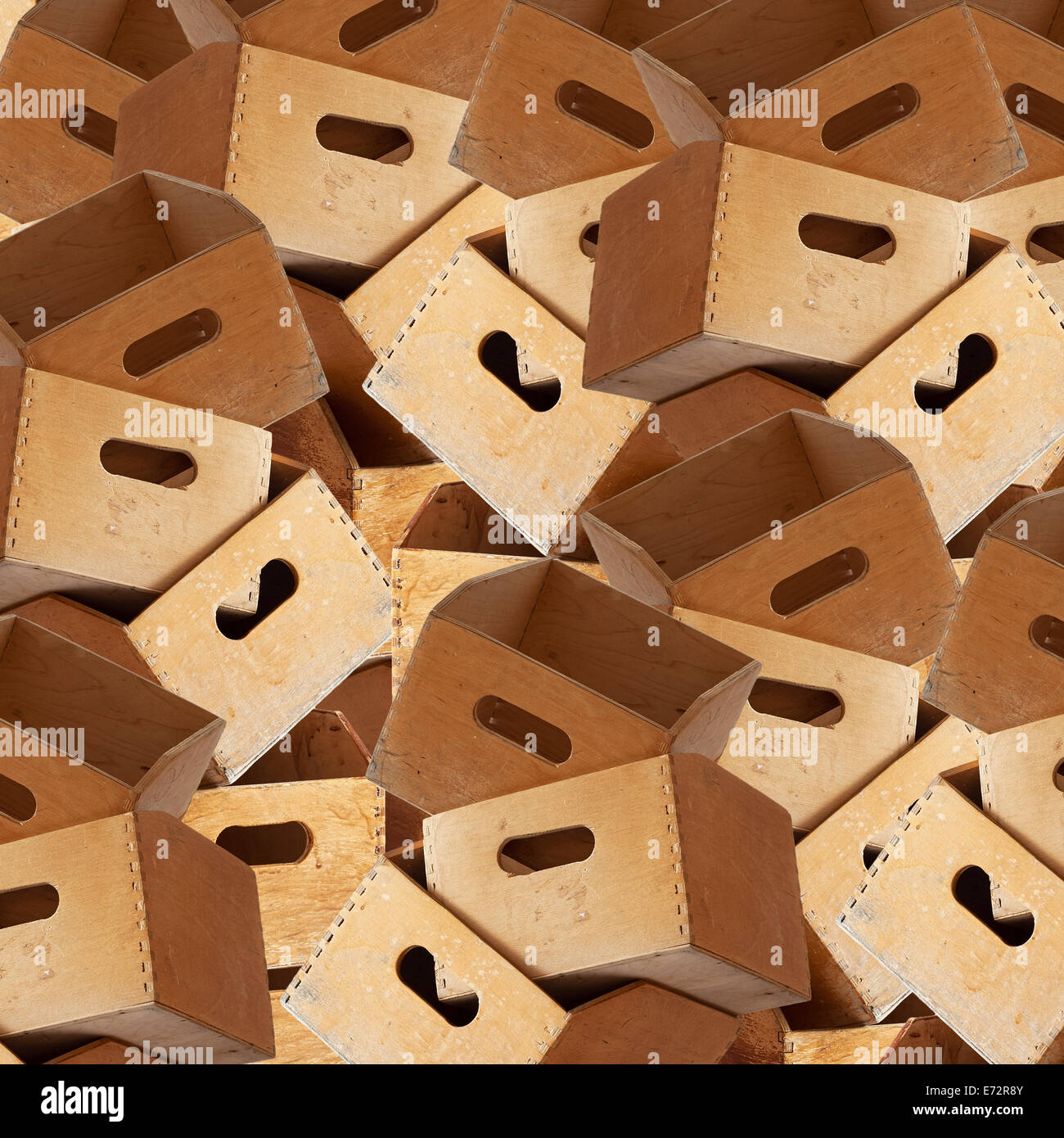 huge stack of wooden containers Stock Photo - Alamy