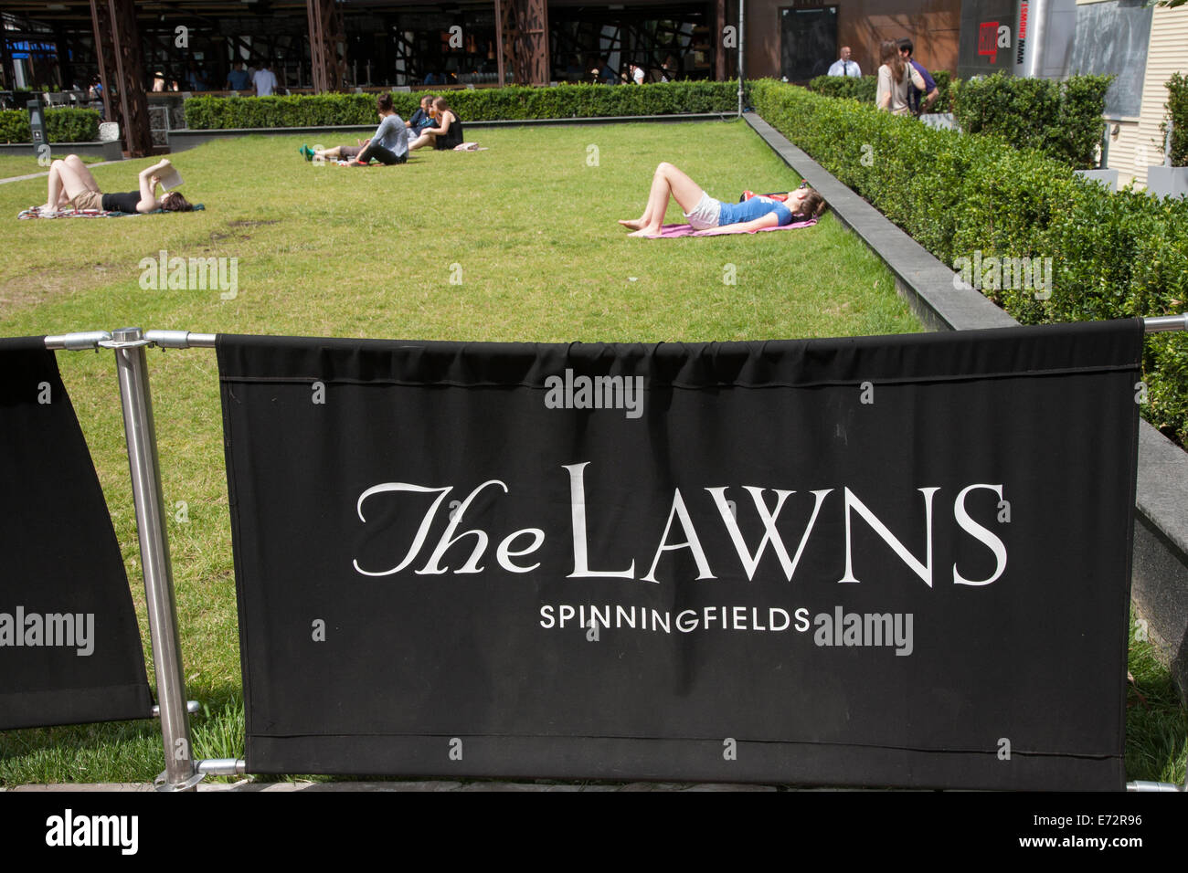 The Lawn Bar, Spinningfields, Manchester, England, UK Stock Photo - Alamy