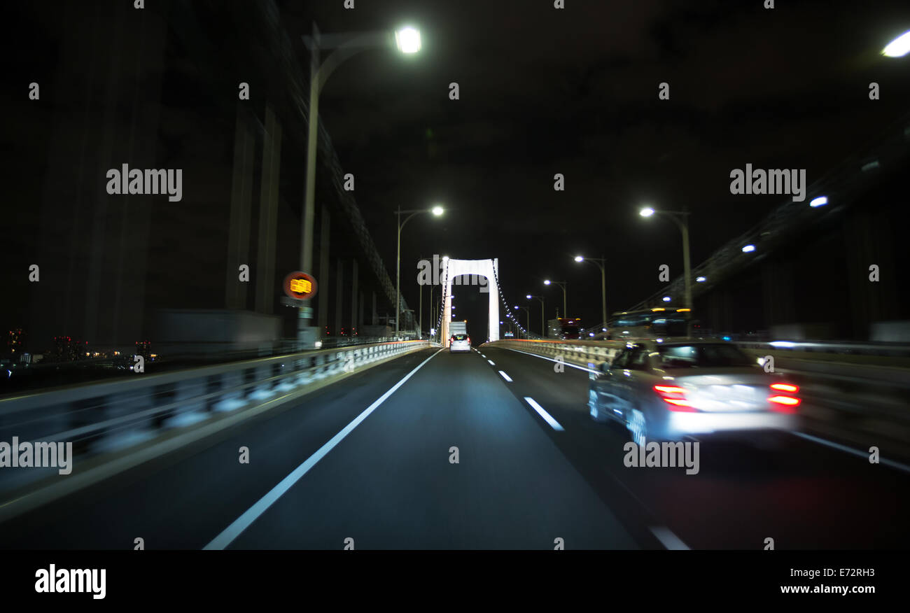 driving at night in Tokyo Stock Photo - Alamy