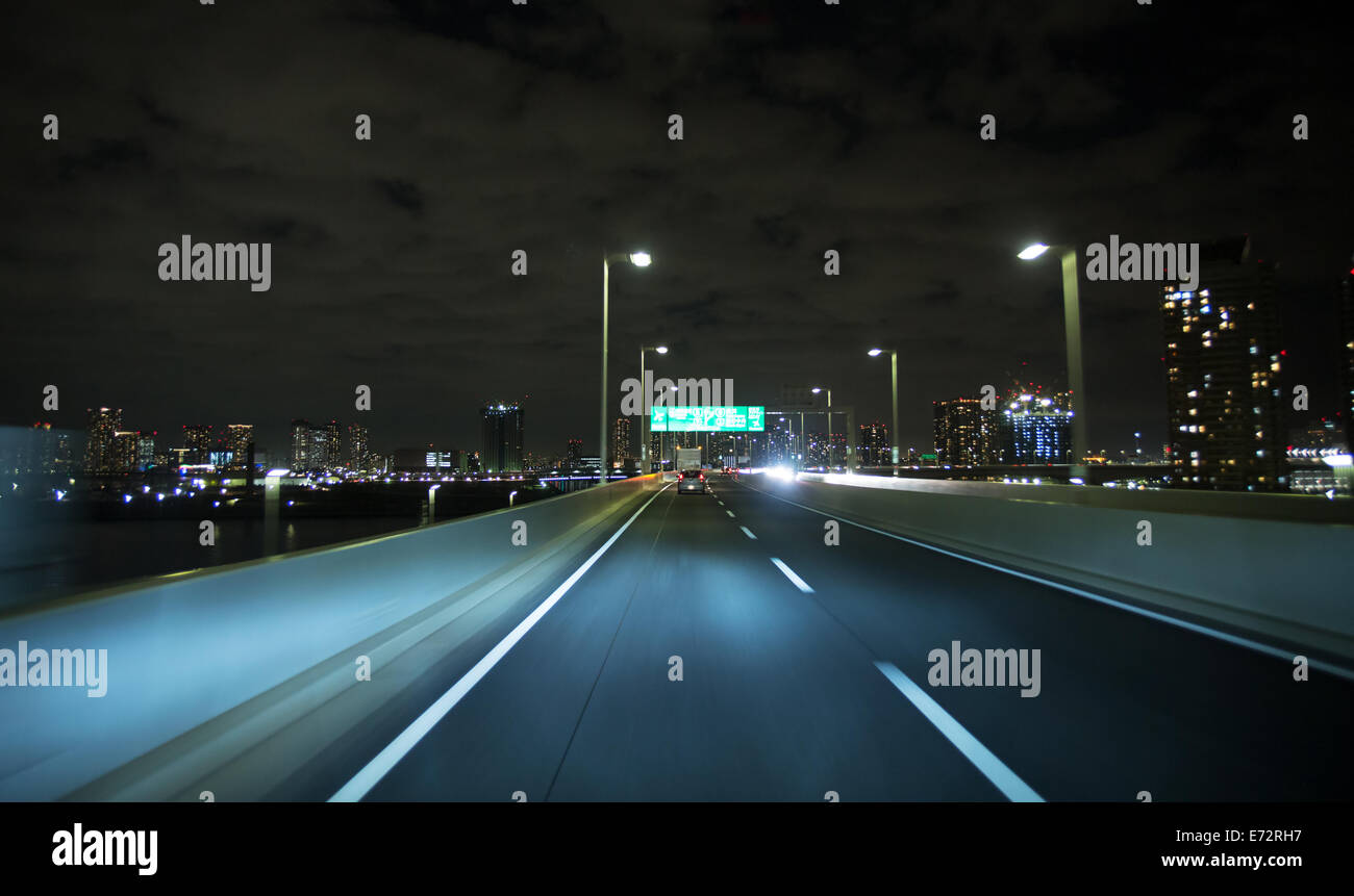 driving at night in Tokyo Stock Photo - Alamy