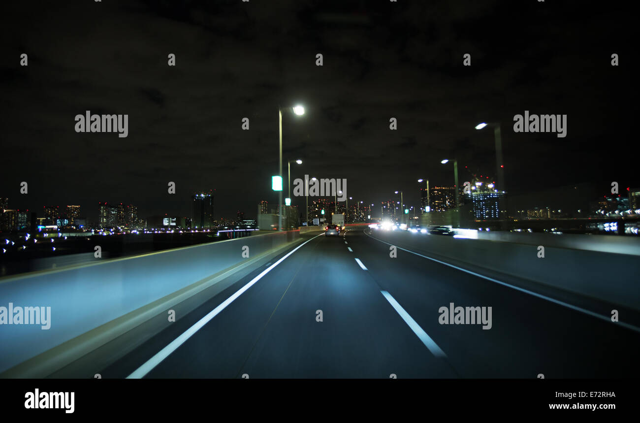 driving at night in Tokyo Stock Photo - Alamy