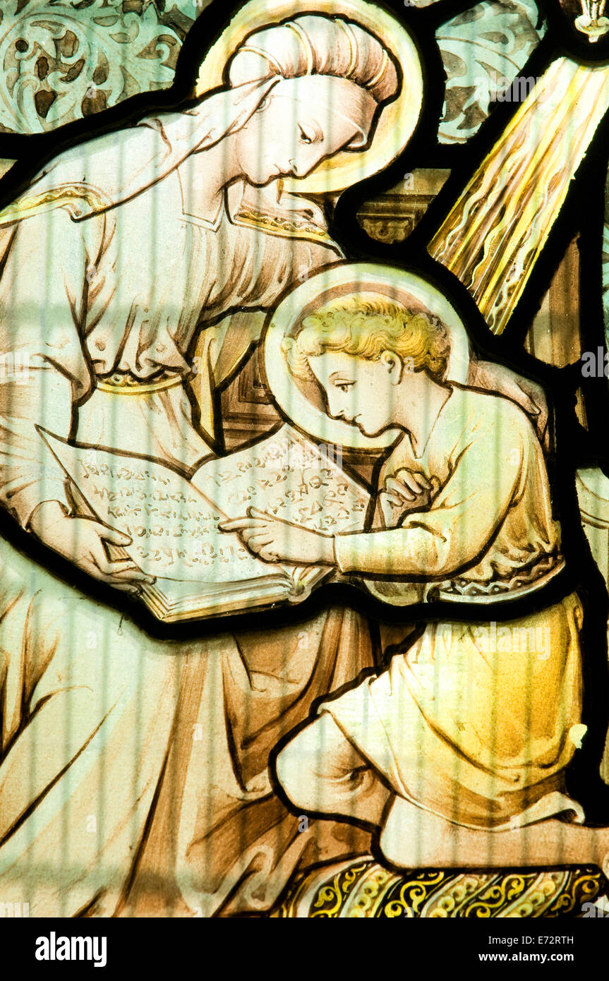 Christian Religious art stained glass Stock Photo - Alamy