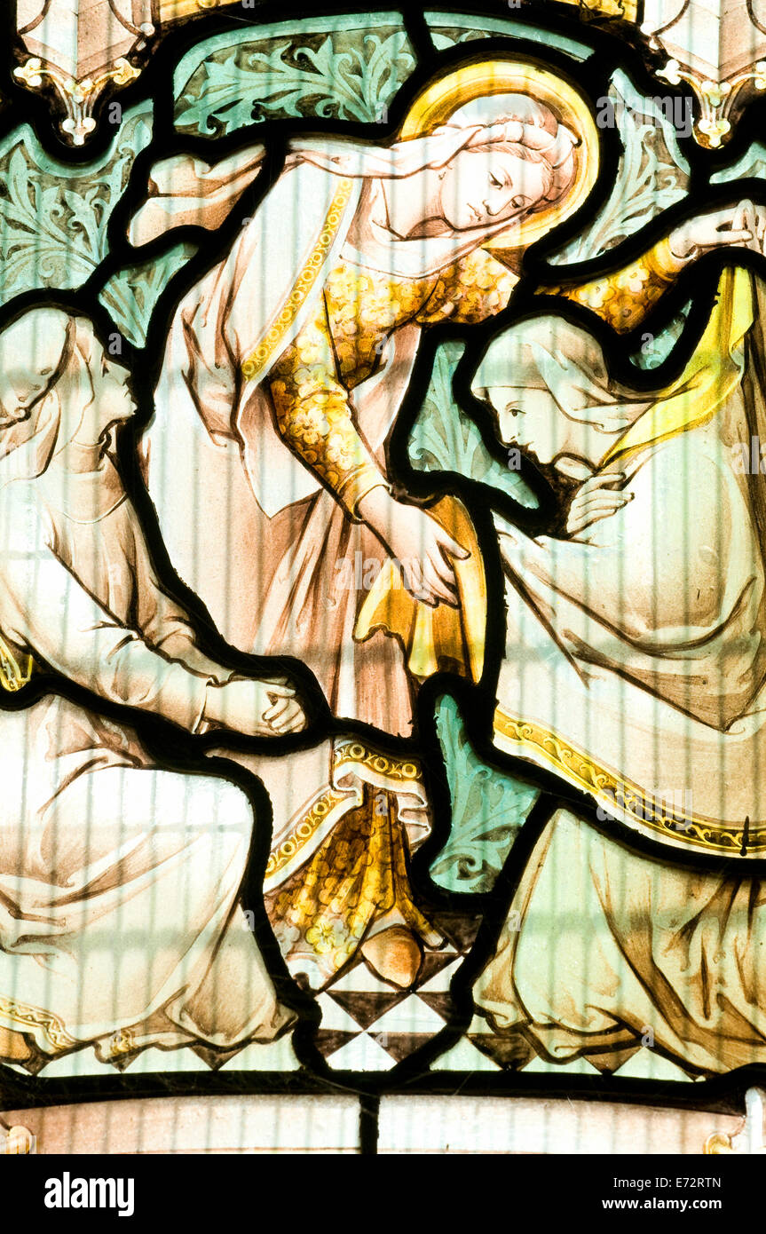 Christian Religious art stained glass Stock Photo - Alamy