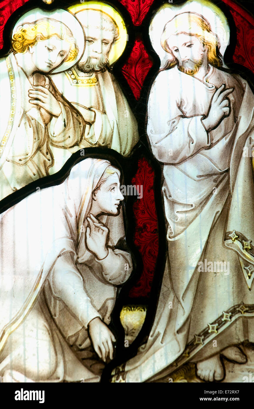 Christian Religious art stained glass Stock Photo - Alamy