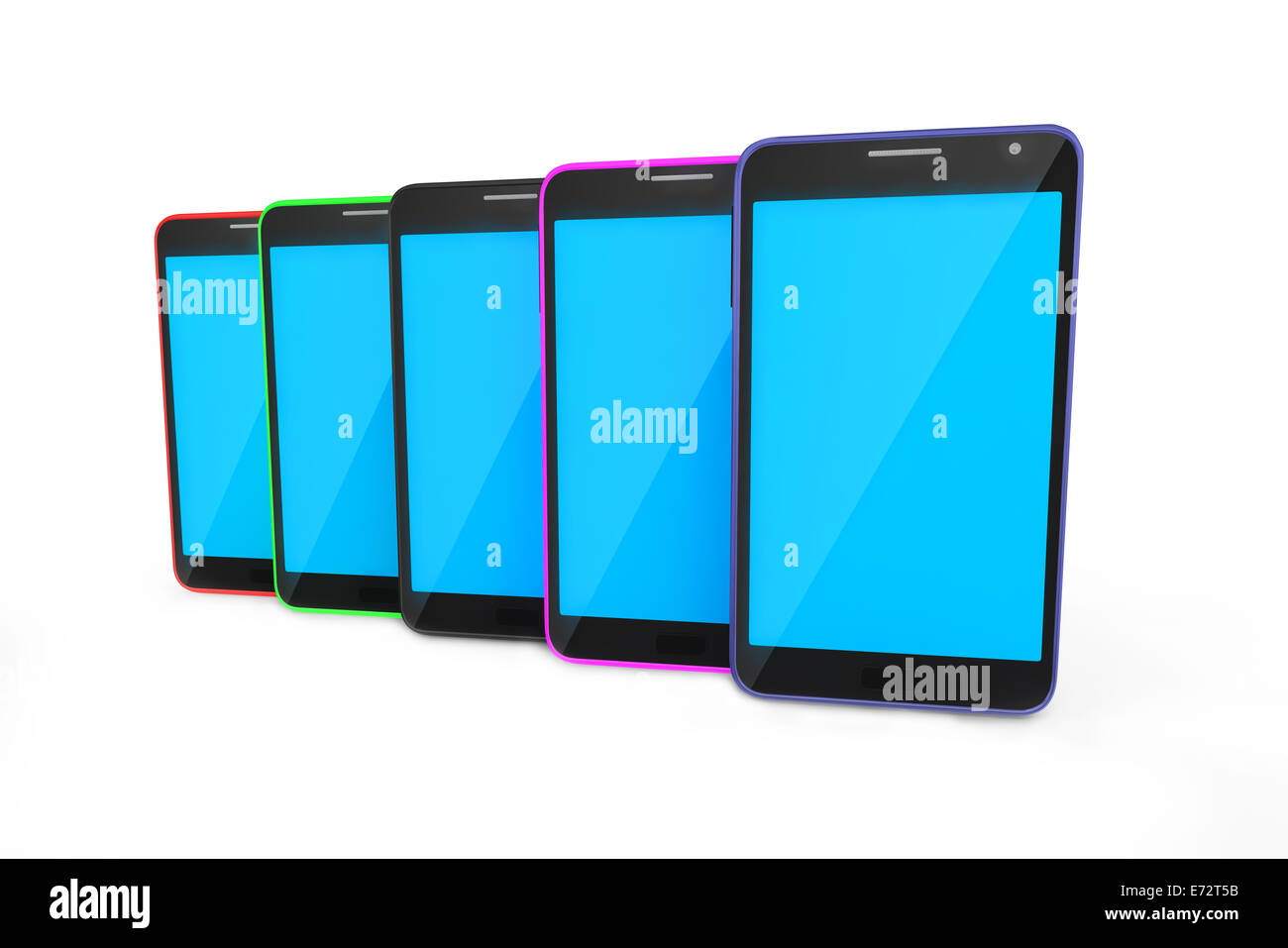 Digital devices smart phone on white background Stock Photo - Alamy