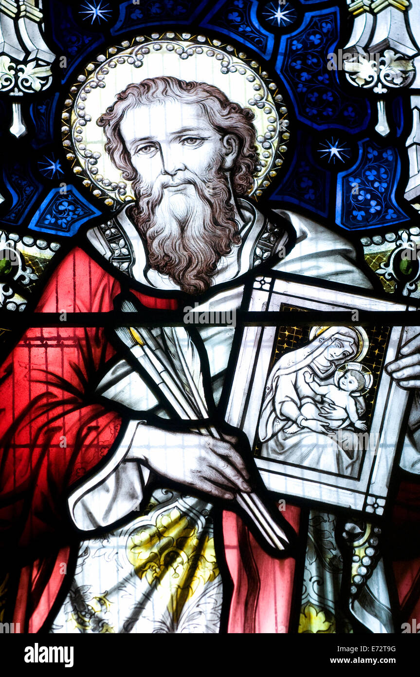 Christian Religious art stained glass Stock Photo - Alamy