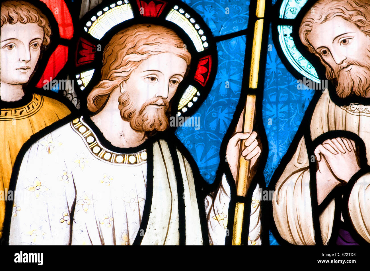 Christian Religious art stained glass Stock Photo - Alamy