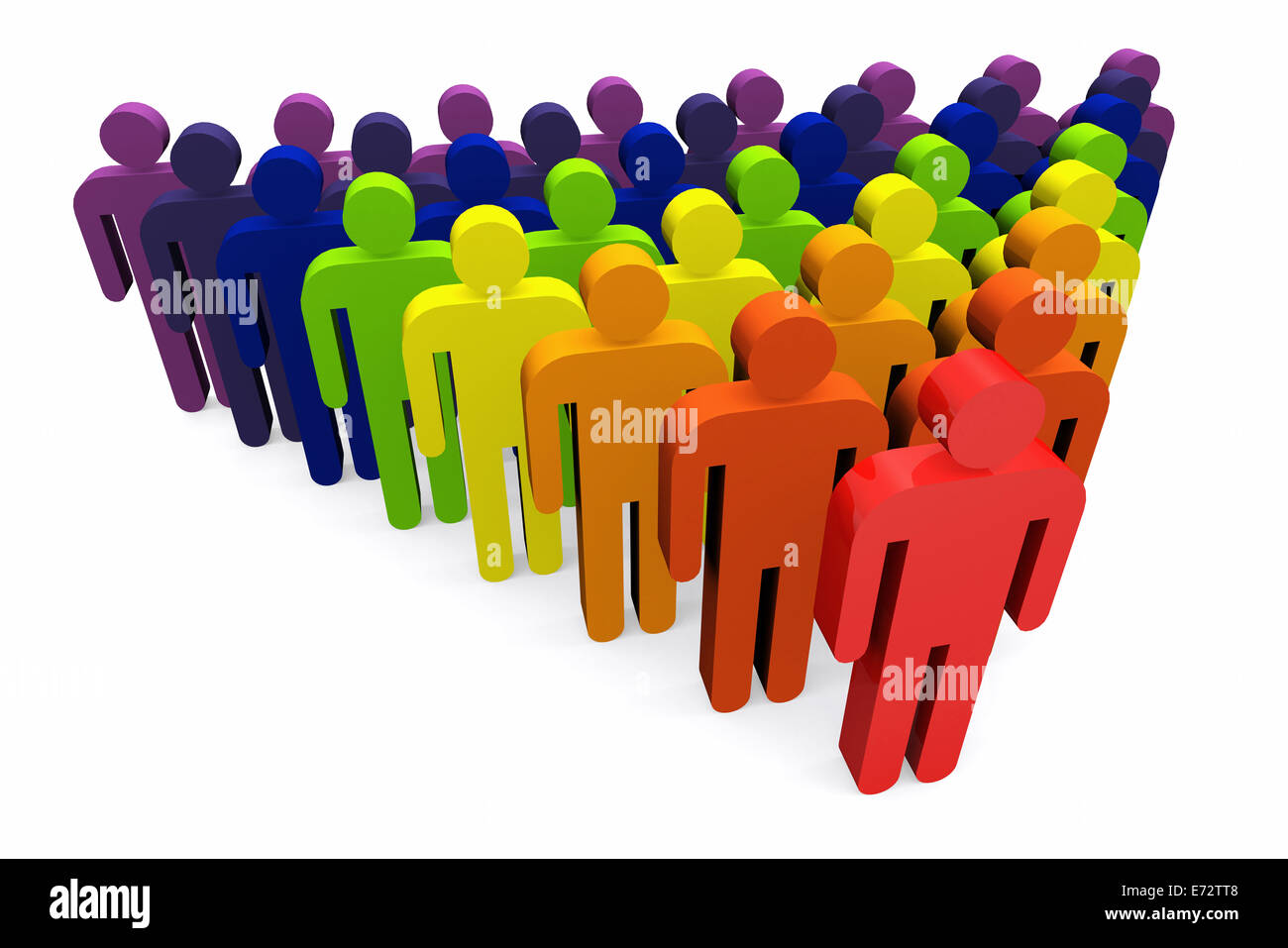 Group of business workers with red team leader on white background ...