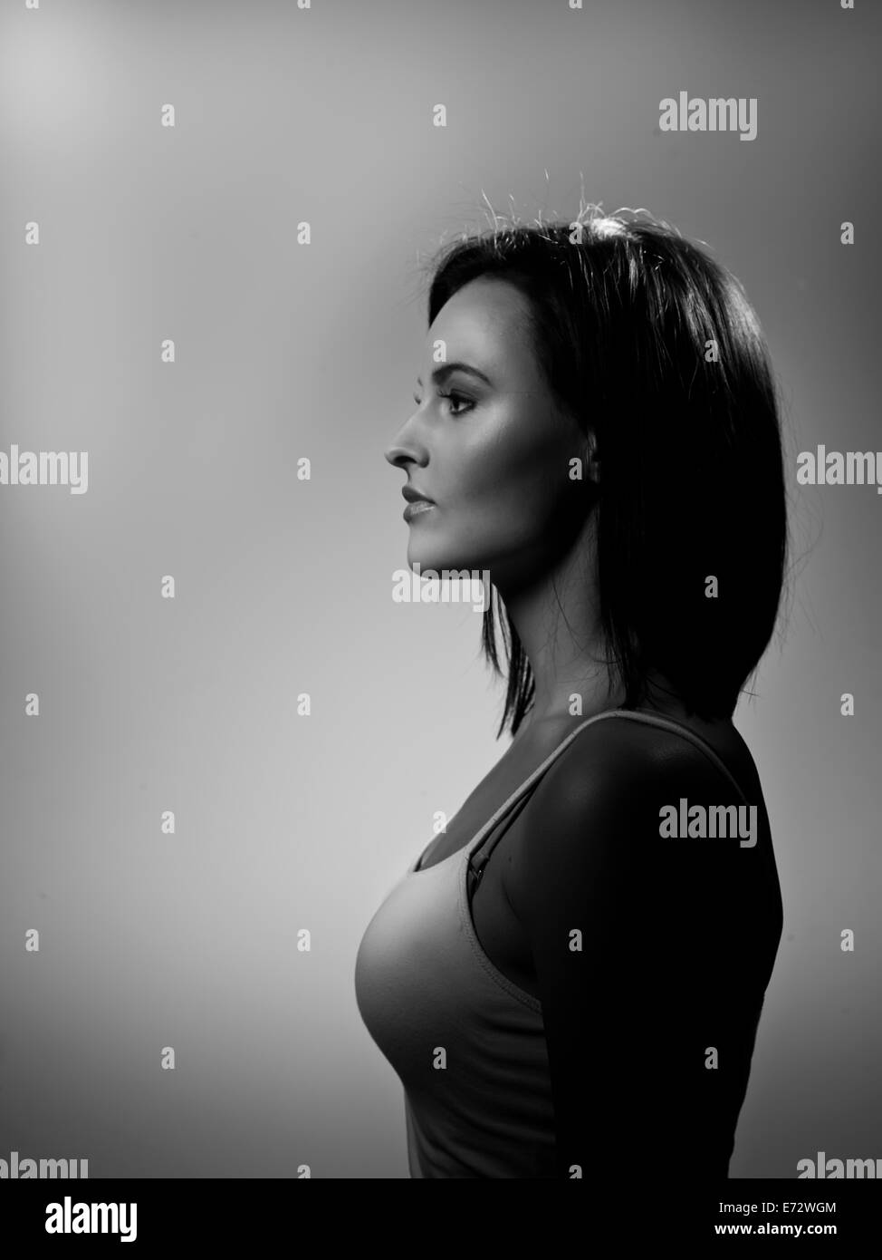 Beautiful woman profile studio hi-res stock photography and images - Alamy