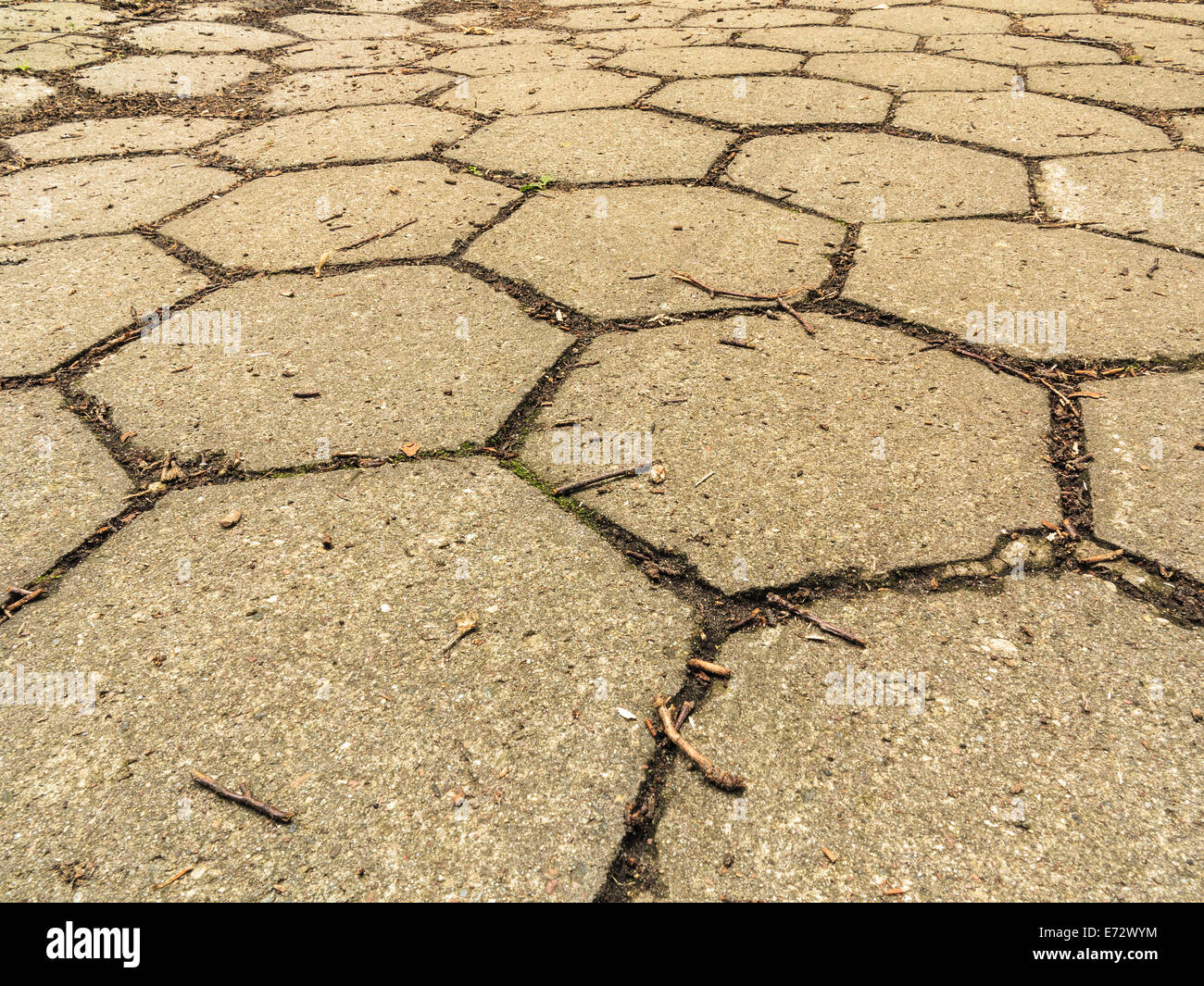 Closeup of hexagonal stone sidewalk texture background Stock Photo - Alamy