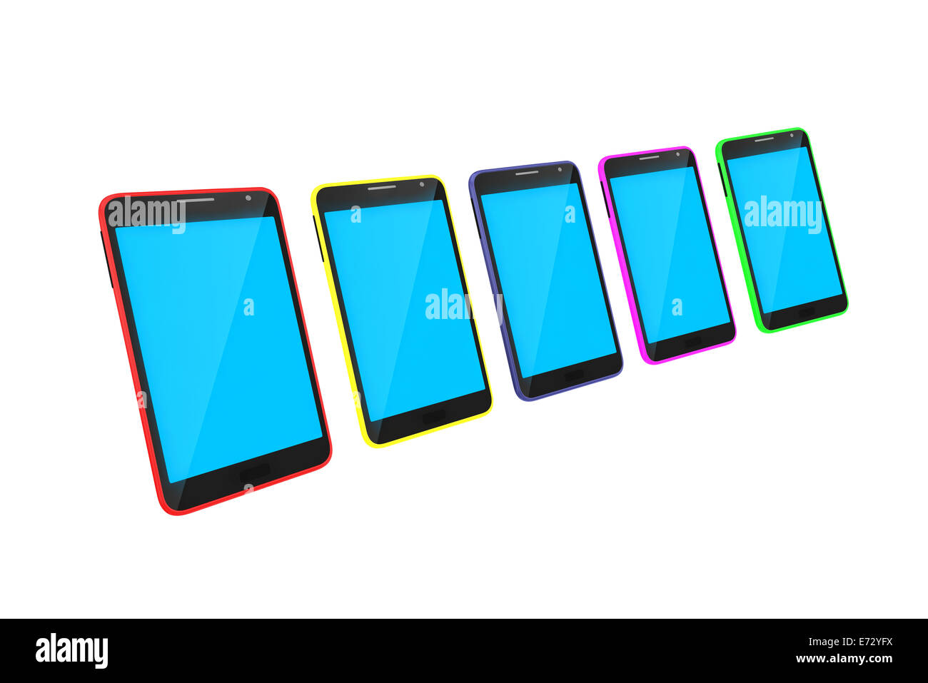 Digital devices smart phone on white background Stock Photo - Alamy