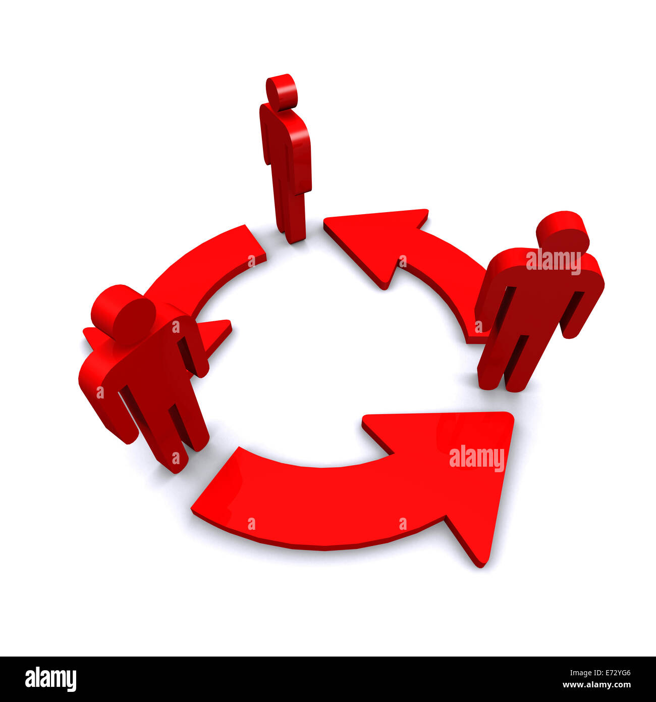 Cycle arrow of red business man on white background Stock Photo - Alamy