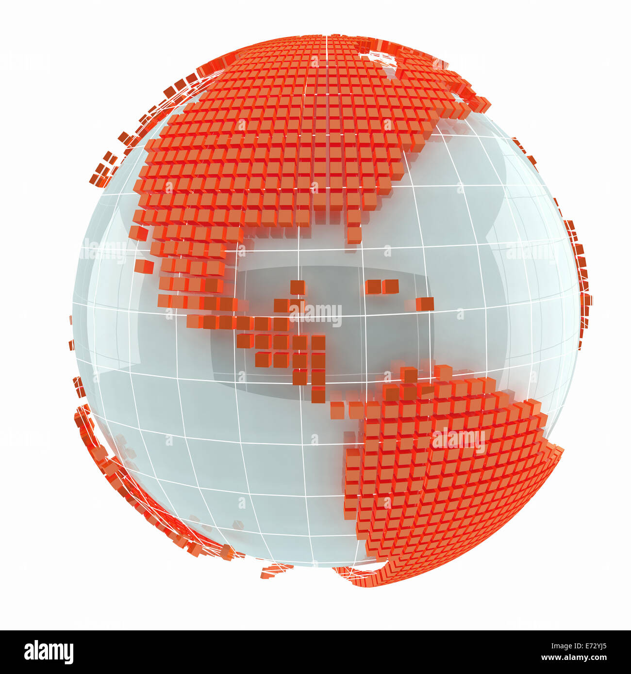 Creative abstract cube formed world map. Showing global, worldwide ...