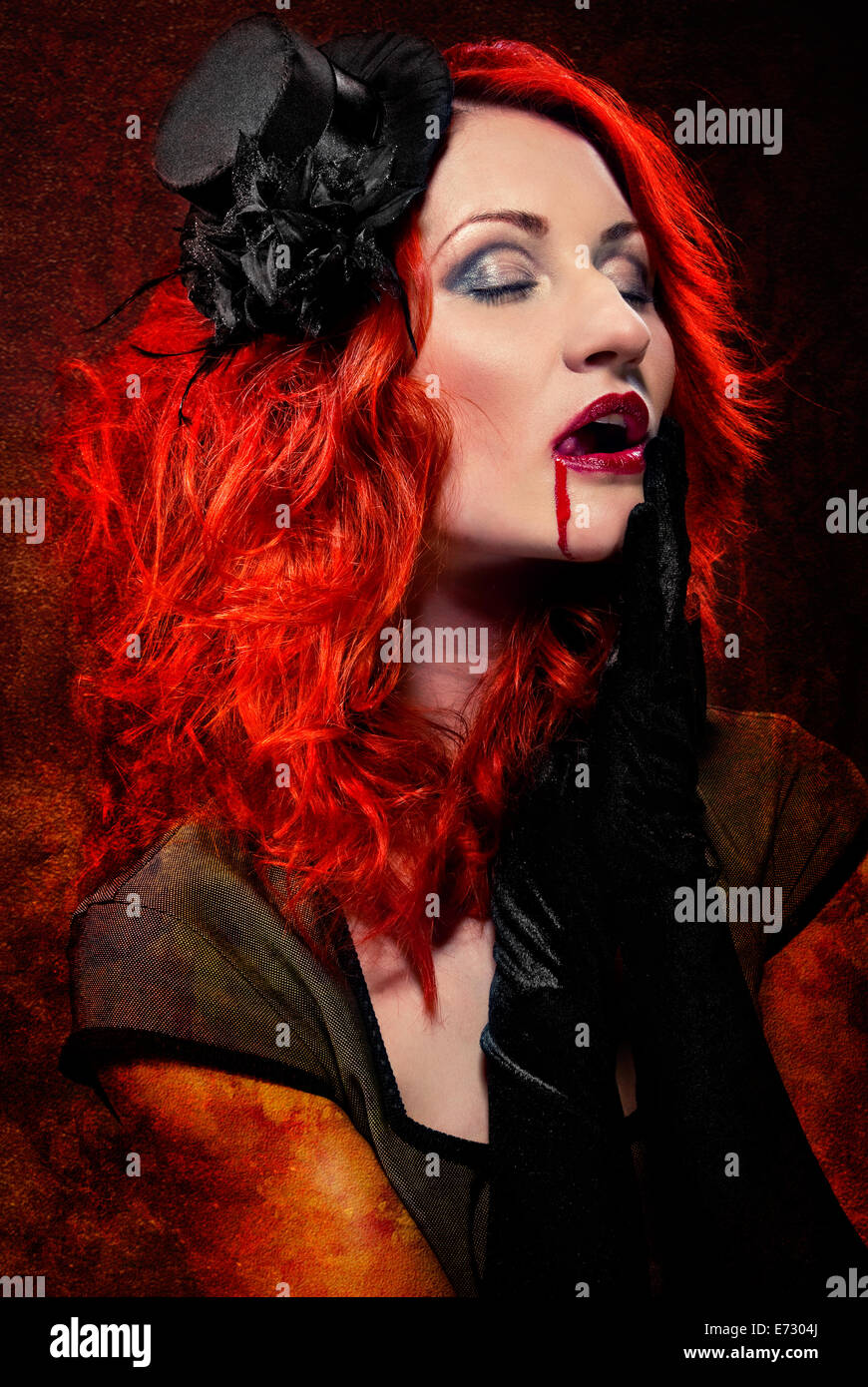 Close-up portrait of a gothic girl Stock Photo - Alamy