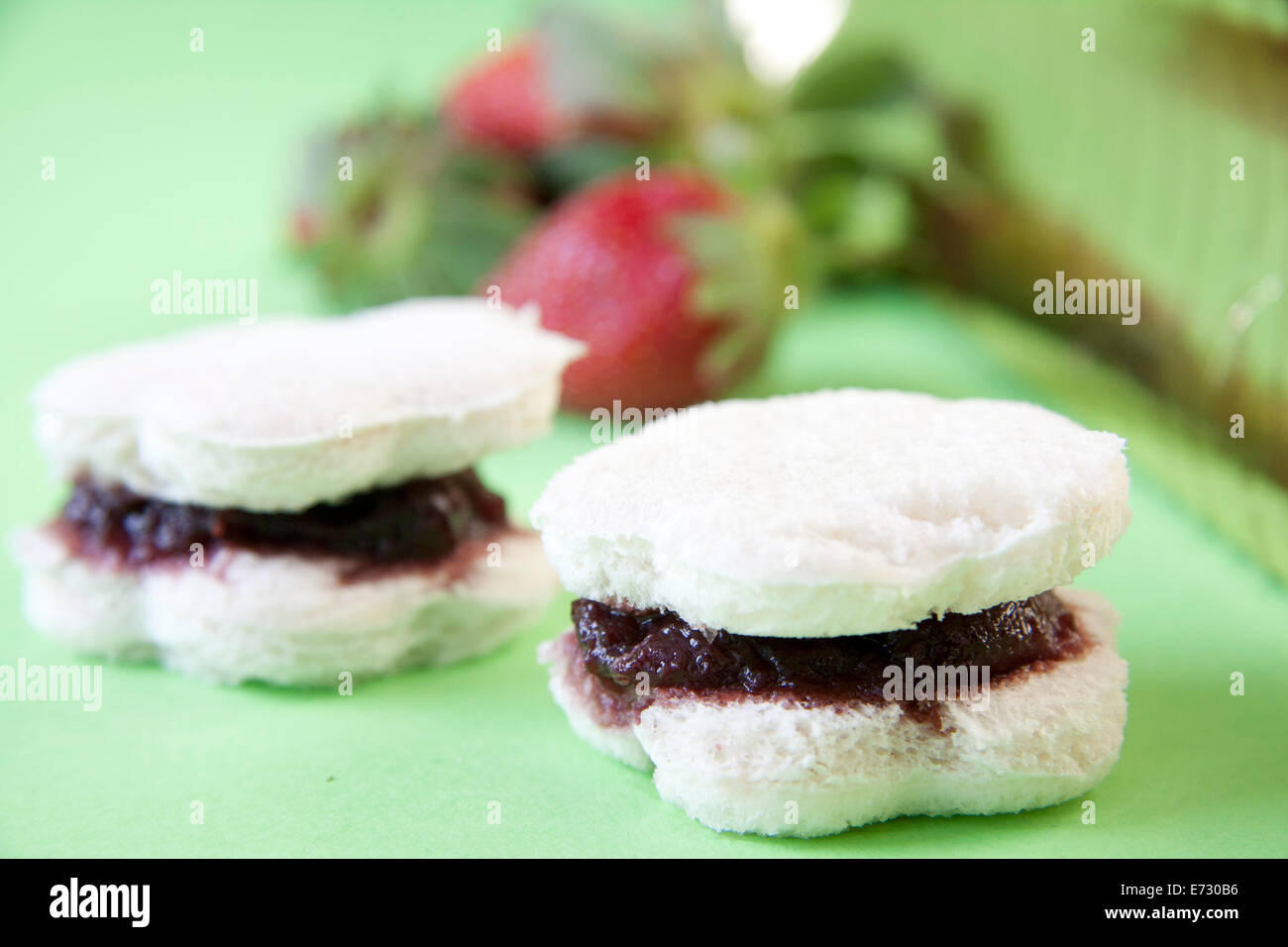 Flower shaped sweet sandwiches Stock Photo - Alamy