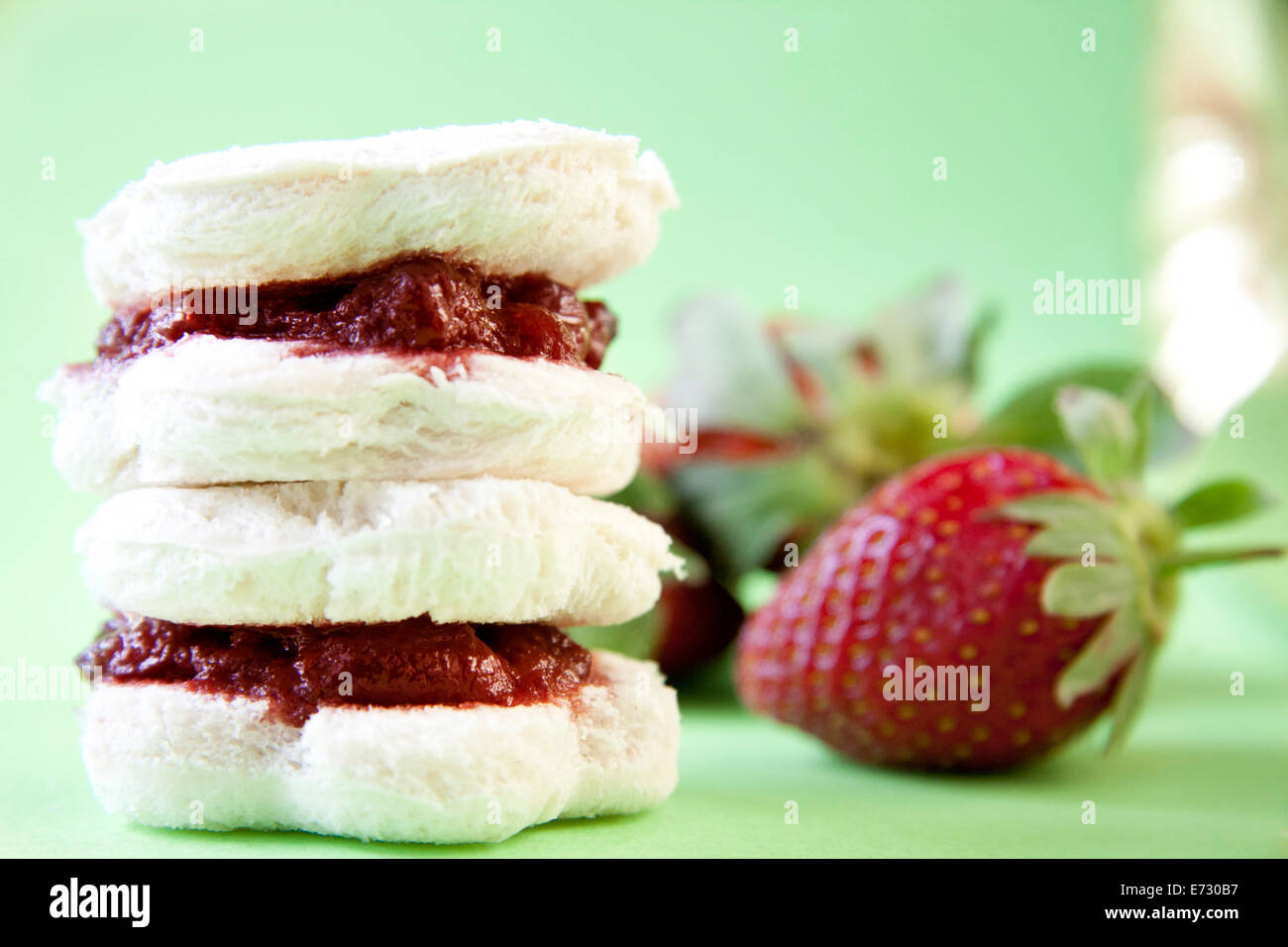 Flower shaped sweet sandwiches Stock Photo - Alamy