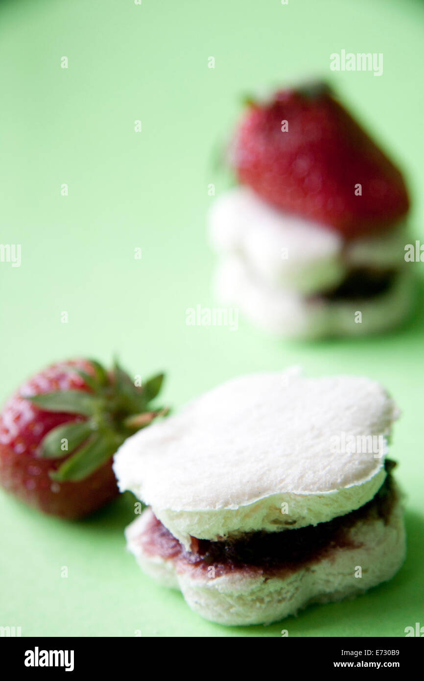 Flower shaped sweet sandwiches Stock Photo - Alamy