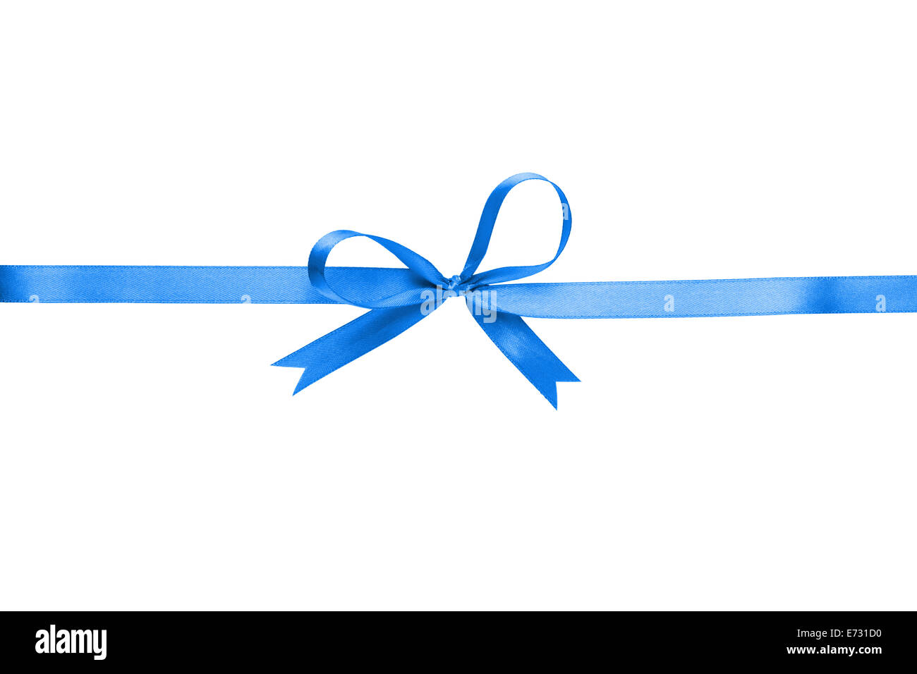 blue thin ribbon with bow, isolated on white Stock Photo - Alamy