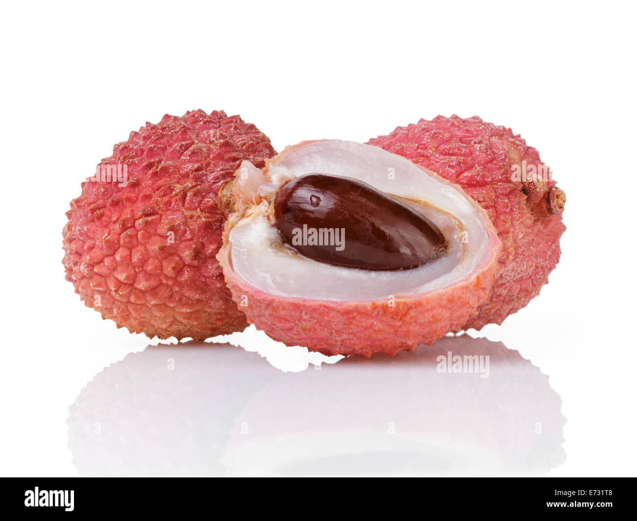 ripe asian lychee fruits, isolated on white background Stock Photo - Alamy