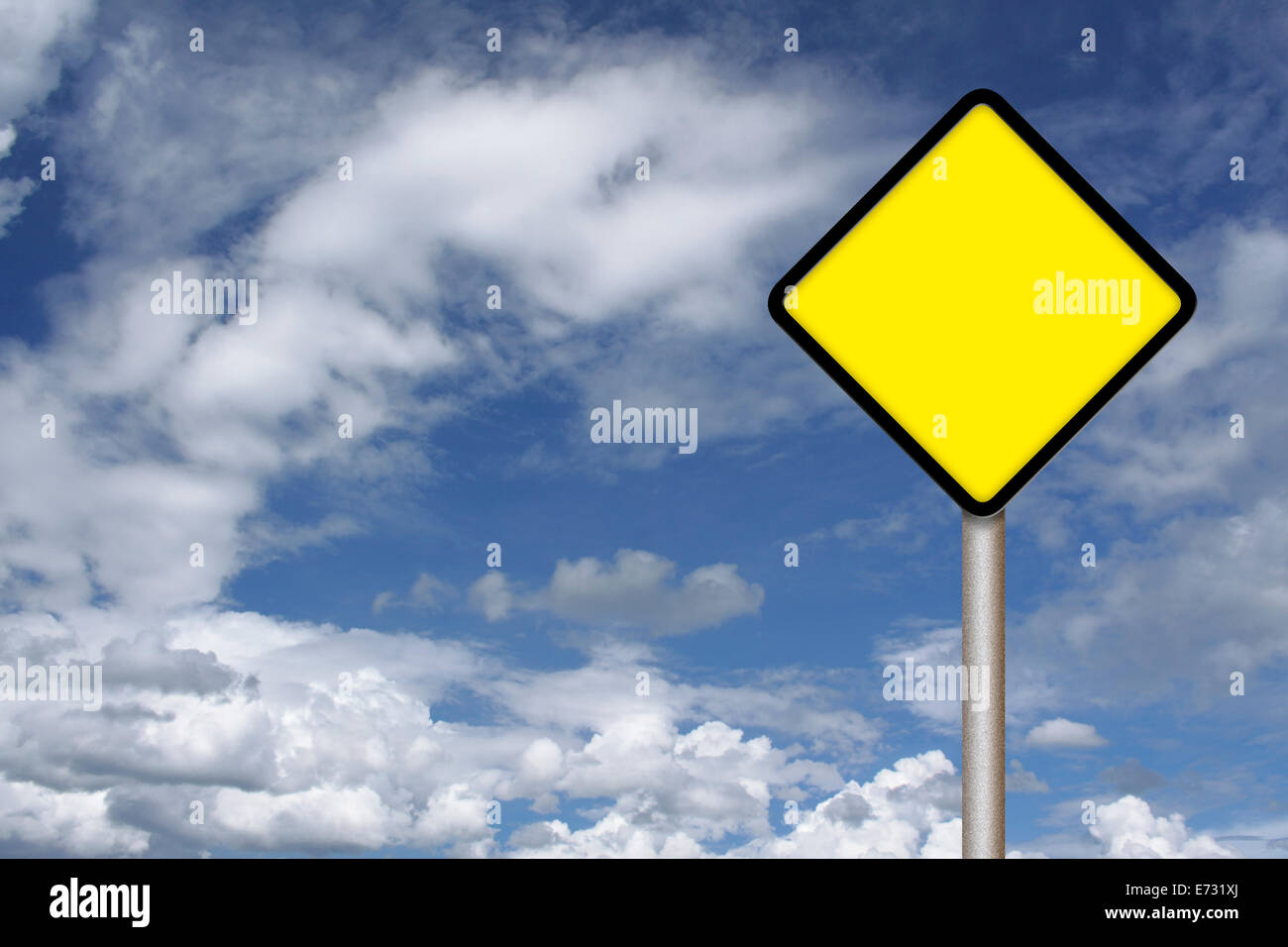 traffic sign on blue sky with cloud Stock Photo - Alamy