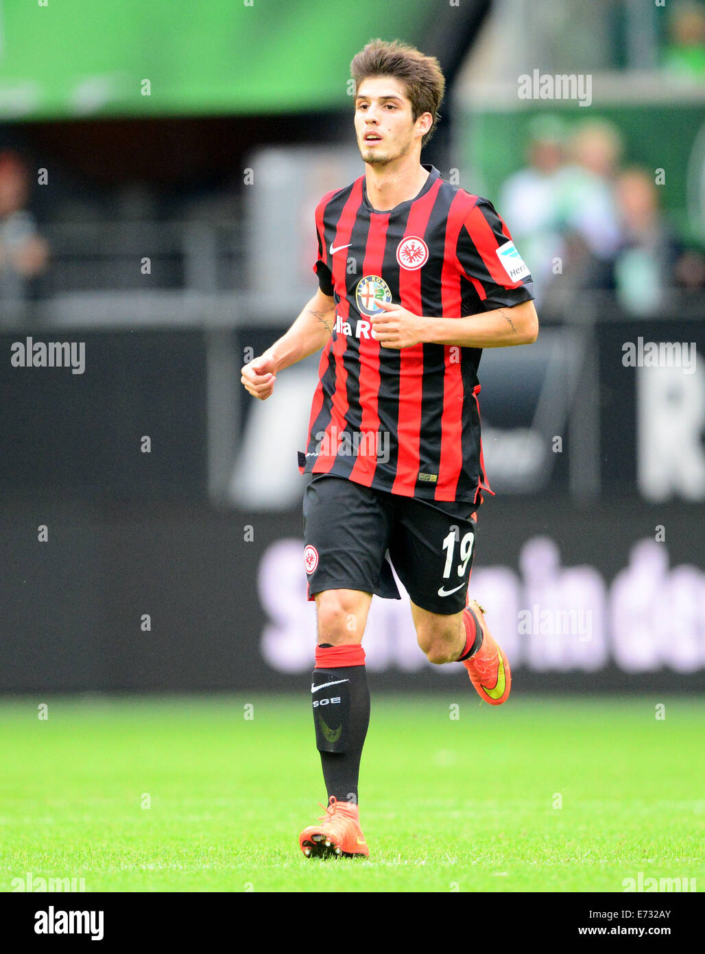 Wolfsburg, Germany. 30th Aug, 2014. Frankfurt's Lucas Piazon is ...