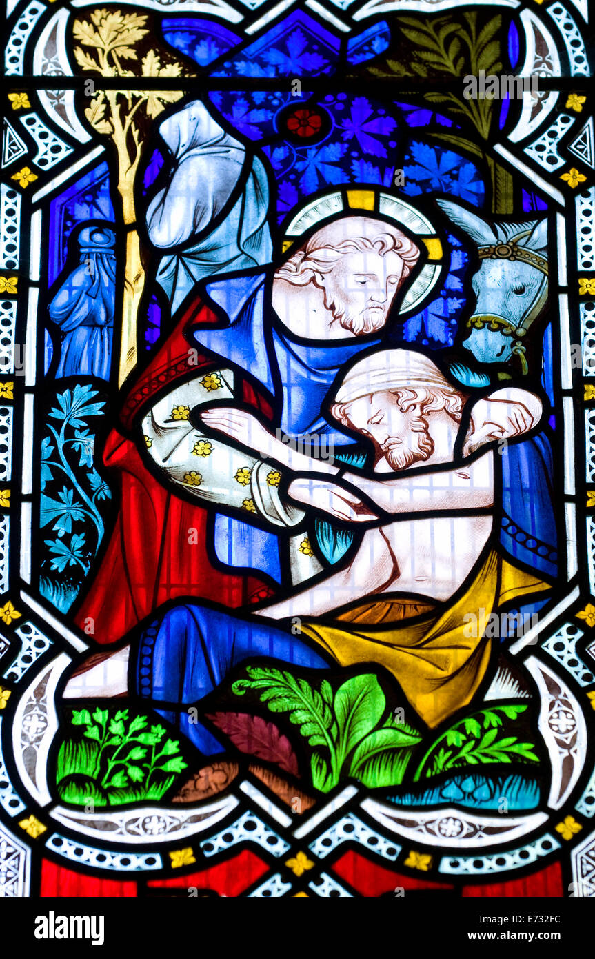 Christian Religious art stained glass Stock Photo - Alamy