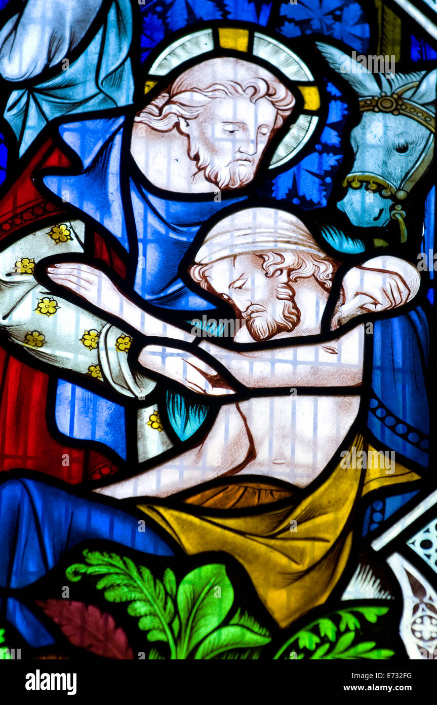 Christian Religious art stained glass Stock Photo - Alamy